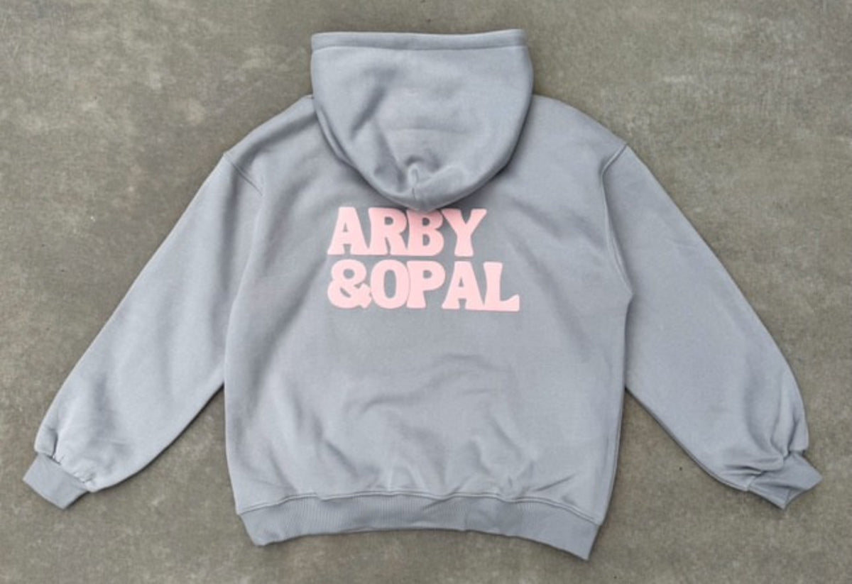 ARBY N OPAL STAPLE HOOD GREY/BABY PINK – Lifestyle Sports NZ